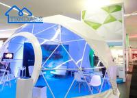 China Aluminum Geodesic Commercial Dome Tent 3-40m Diameter with 80-120km/h Wind Resistance and Fire Retardant Certification for sale
