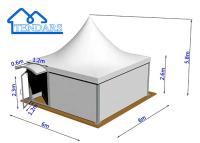 China 3x3 5x5 6x6 Aluminum Pagoda Marquee Tent with 100km/h Wind Resistance and 15+ Year Service Life for sale