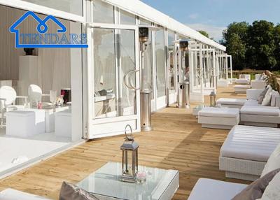 China Custom Clear Roof Party Marquee Tent 8m Sidewall Aluminum Frame Waterproof PVC for sale