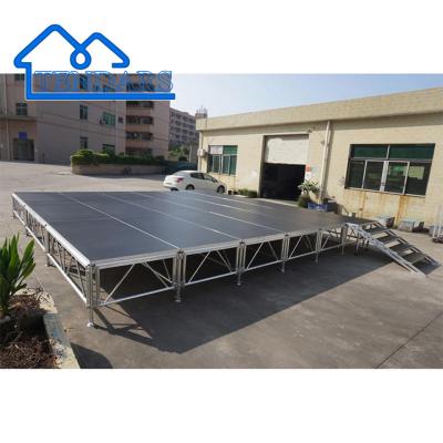 China Customizable Aluminum Stage System with Roof Truss - 750kg/m² Load Capacity, 1.22×1.22m & 1.22×2.44m Sizes, CE Certified for sale