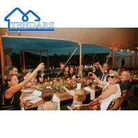 China Wind-Resistant Aluminum Clear Span Party Tent 3-50m Width Double-Layer Roof Canopy for sale