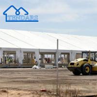 China 18m Clear Span Aluminum Warehouse Storage Tent with 4m Wall Height and Waterproof PVC Roof for Commercial Use for sale