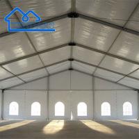 China 18m Clear Span Aluminum Warehouse Storage Tent with 4m Wall Height and Waterproof PVC Roof for Commercial Use for sale