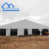China Heavy Duty Outdoor Warehouse Storage Tent 60m Span Width with 850g/sqm PVC Fabric and 5-Year Warranty for sale