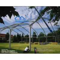 China Custom Logo Sports Tent 850g/sqm Vinyl Roof 80km/h Wind Load Aluminum Frame Outdoor Training Shelter for sale