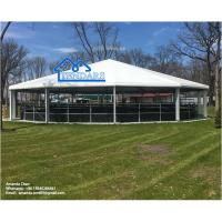 China Custom Logo Sports Tent 850g/sqm Vinyl Roof 80km/h Wind Load Aluminum Frame Outdoor Training Shelter for sale