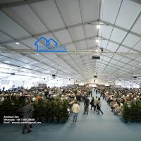 China Heavy Duty Wedding Marquee Tent 500 Person Capacity 850g PVC Roof Windproof Structure 15m Width for sale