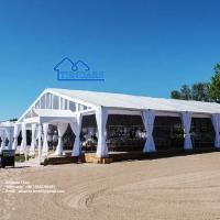 China Heavy Duty Wedding Marquee Tent 500 Person Capacity 850g PVC Roof Windproof Structure 15m Width for sale