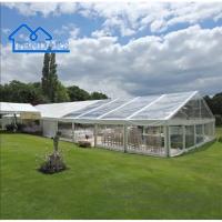 China Custom Party Marquee Tent 500 People Aluminum Frame PVC Fabric Waterproof Fire Retardant 3-50m Width for sale
