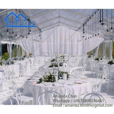 China Custom Party Marquee Tent 500 People Aluminum Frame PVC Fabric Waterproof Fire Retardant 3-50m Width for sale