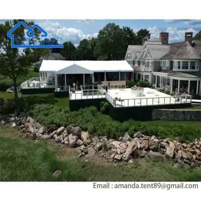 China White Elegant Party Marquee Tent Aluminum Double-Layer Roof Canopy 3000mm Waterproof for sale