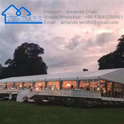 China Customizable Aluminum Frame Wedding Marquee Tent 850gsm PVC Fire Resistant 75kg Snow Load for sale