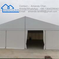 China Drive Through Waterproof Storage Tent White PVC Aluminum Warehouse Tent 3m to 60m Width for sale