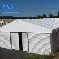China Heavy Duty Aluminum Frame Large Waterproof Fireproof Self Cleaning Outside Storage Tent 10m Span for sale