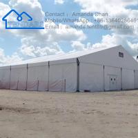 China Large Outdoor Storage Warehouse Tent 6-50m Width Waterproof Fireproof Self-Cleaning with 100km/h Wind Resistance for sale