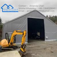 China Heavy Duty Aluminum Clear Span Storage Tent 750-850g/m² PVC Cover 10-15 Year Lifespan Waterproof Fire Retardant for sale