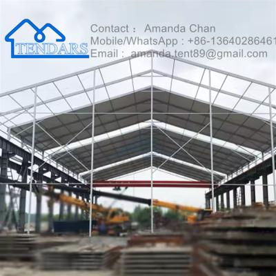 China Outdoor Custom Storage Tent Winter Aluminum Frame Waterproof Warehouse Tents 6m to 50m for sale
