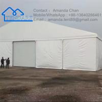 China Custom Large Aluminium Frame PVC A Shape Outdoor Storage Tent 6m to 50m Span for sale