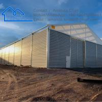 China Heavy Duty Aluminum Frame Large Waterproof Fireproof Self Cleaning Outside Storage Tent 10m Span for sale
