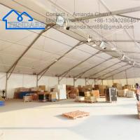 China Drive Through Waterproof Storage Tent White PVC Aluminum Warehouse Tent 3m to 60m Width for sale