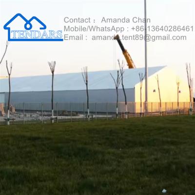 China Waterproof Aluminum A Shape Marquee Warehouse Storage Tent 30m Width 100km/h Wind Load for sale