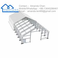 China Customized Aluminum Frame Warehouse Tent 10m-25m Width Waterproof Canvas Storage Shelter for sale