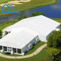 China Customized Luxury Waterproof UV Resistant Storage Event Tent 15m Span Aluminum Frame for sale