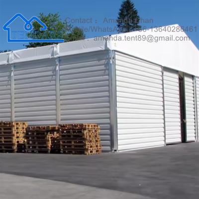 China Heavy Duty Aluminum Frame Large Waterproof Fireproof Self Cleaning Outside Storage Tent 10m Span for sale
