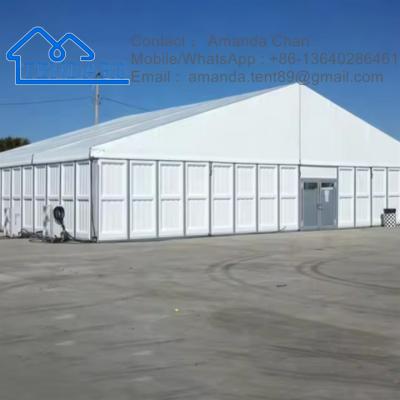 China Customized Luxury Waterproof UV Resistant Storage Event Tent 15m Span Aluminum Frame for sale