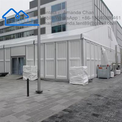 China Aluminum Alloy Sandwich Wall Warehouse Tent 3m to 60m Span Custom Door Storage for sale