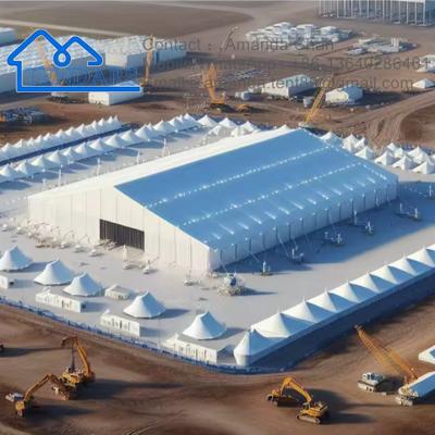 China Heavy Duty Waterproof Commercial Warehouse Tent 10m to 50m Span Aluminium Frame for sale