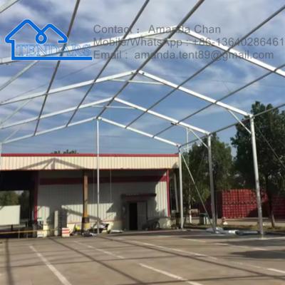 China Heavy Duty Aluminum Alloy Waterproof Warehouse Tent 6m Width Outdoor Storage Shelter for sale