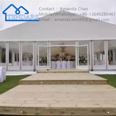 China White PVC Aluminum Wedding Marquee Tent Waterproof 3m to 15m Width Customizable for sale