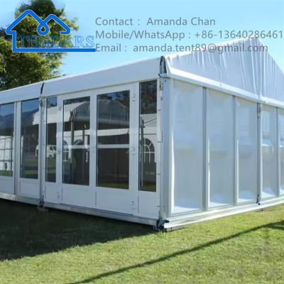 China Outdoor White Catering Festival Tent Wedding Marquee with Glass Wall 10x20m for sale
