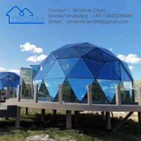 China UV Resistant Commercial Geodesic Dome Glass Igloo Tent 4m-20m Custom Sizes with 100KM/H Wind Load and 75KG/SQM Snow Load for sale