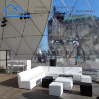 China Commercial Transparent Canvas Geodesic Dome House Tent 15 Year Lifespan PVC Coated for sale