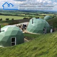 China Commercial Geodesic Dome Greenhouse Tent 4-8m Sizes, 100km/h Wind Load, 75kg/sqm Snow Capacity for Glamping & Resorts for sale