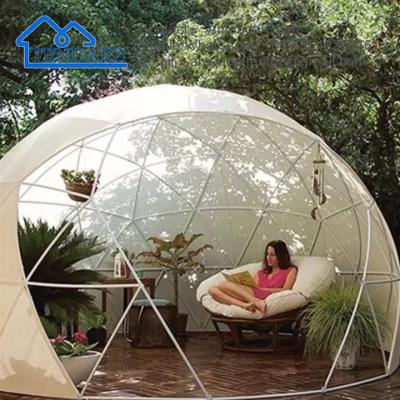 China Commercial Transparent Canvas Geodesic Dome House Tent 15 Year Lifespan PVC Coated for sale