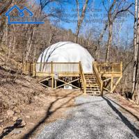 China Geodesic Dome Tent with Bathroom 4m 8m Customizable Outdoor Glamping Igloo for sale