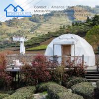 China Geodesic Dome Tent with Bathroom 4m 8m Customizable Outdoor Glamping Igloo for sale