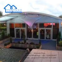 China Outdoor Large Waterproof PVDF Membrane Tensile Tent Steel Structure Shade 0.85mm 1100g for sale