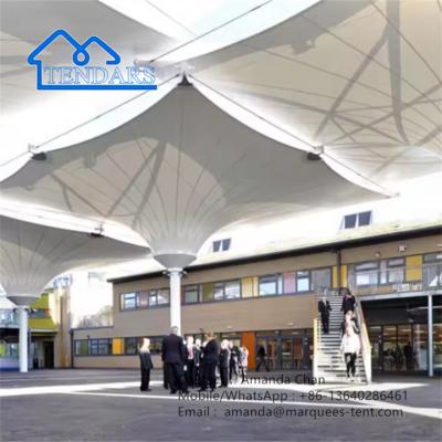 China Heavy Duty PVC Vinyl Shade Membrane Structure Tent White Color 500gsm for sale