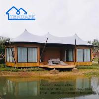 China Custom Luxury Glamping Dome Tent 5m Clear Span Aluminum Frame Eco Resort Hotel for sale