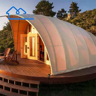 China Waterproof Shell Shape Glamping Resort Tent Hotel Covers With Bathroom 150km/h Wind for sale