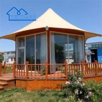 China Custom Tensile Membrane Structure Polygon Hotel Tent 6M-10M Diameter with 100km/h Wind Resistance for Glamping for sale