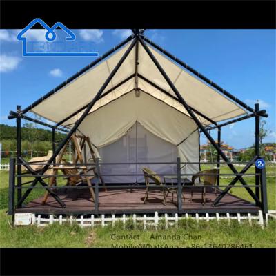 China Large Waterproof Luxury Safari Tent 5x7m for Resort Hotel Camping Glamping for sale