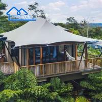 China Wooden Structure Large Space Outdoor Glamping Hotel Tent 100-500 sqm Customizable for sale