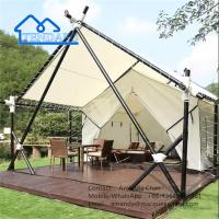 China Customized Waterproof Canvas Glamping Safari Hotel Tent 35sqm 3-4 Person for sale
