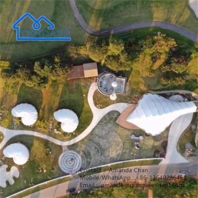 China Snail Shape Permanent Outdoor Tent Prefab Eco Lodge Membrane Structure 5x6m for sale