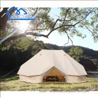 China Waterproof Cotton Canvas Safari Glamping Tent 4m x 6m Large Outdoor Family Shelter for sale